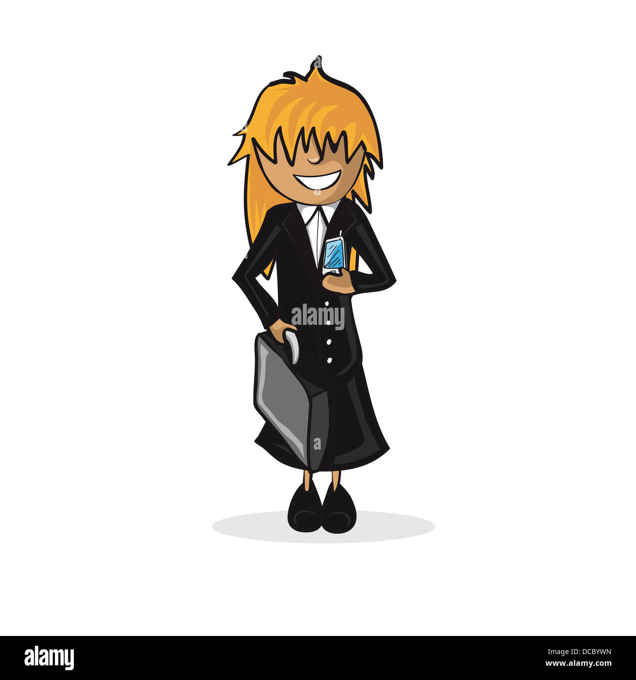 Professional career business cartoon woman work success illustration ...