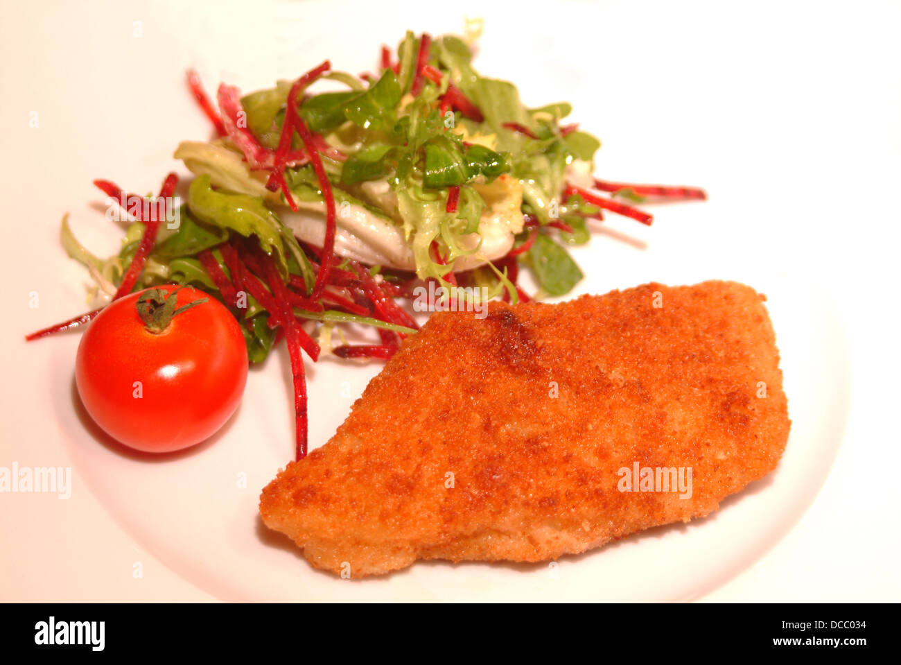 fish filet with fresh salad Stock Photo - Alamy