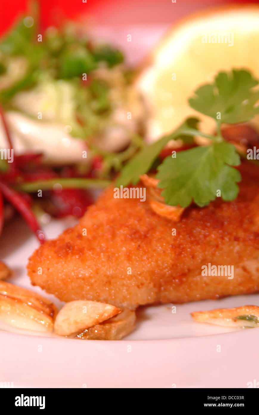fish filet with fresh salad Stock Photo - Alamy