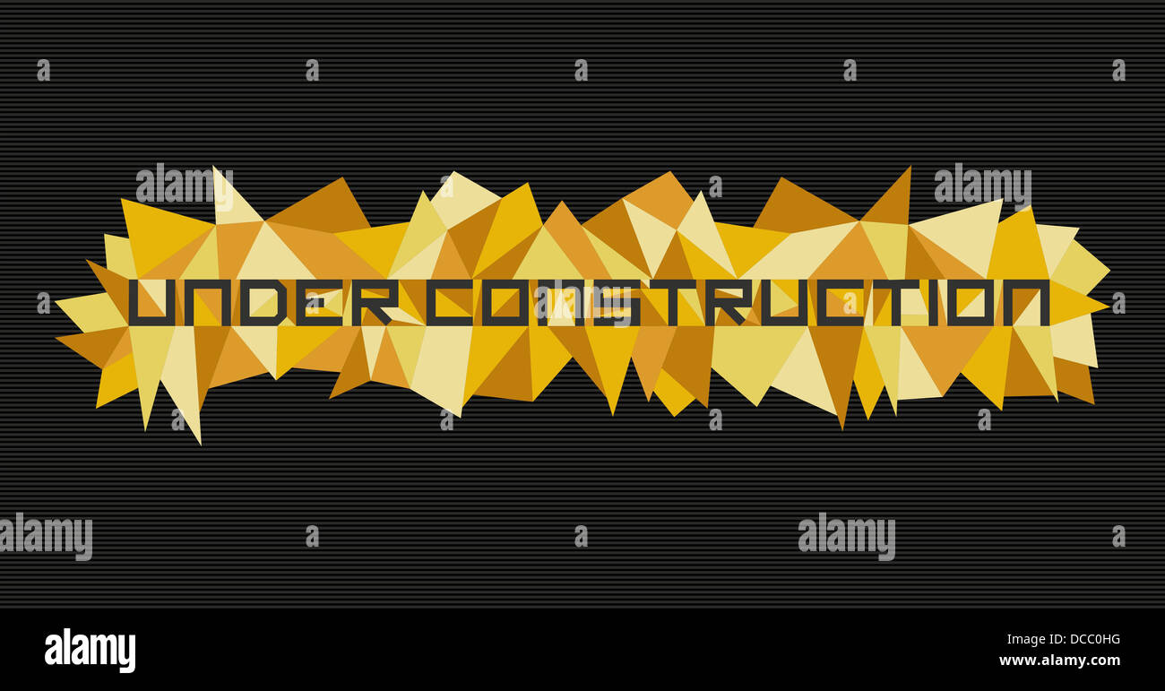 Unusual under construction flat text over vintage triangle composition ...