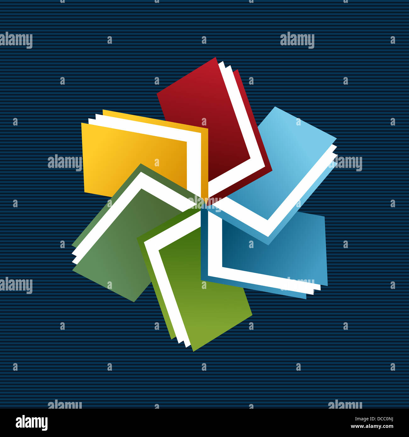 Colorful retro books flower concept illustration. Vector file layered ...