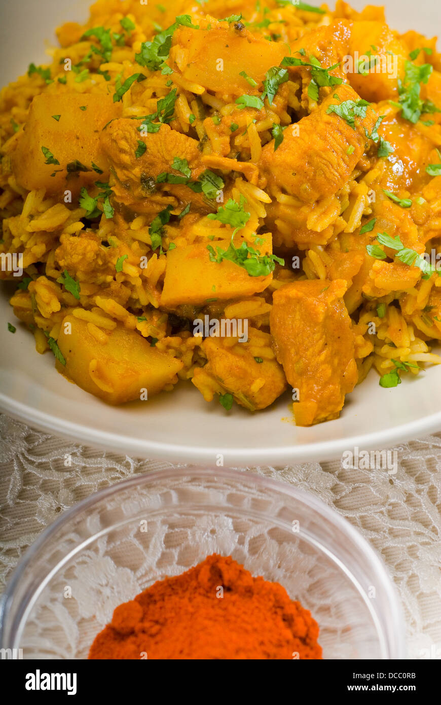 curry beef rice and potatoes Stock Photo - Alamy