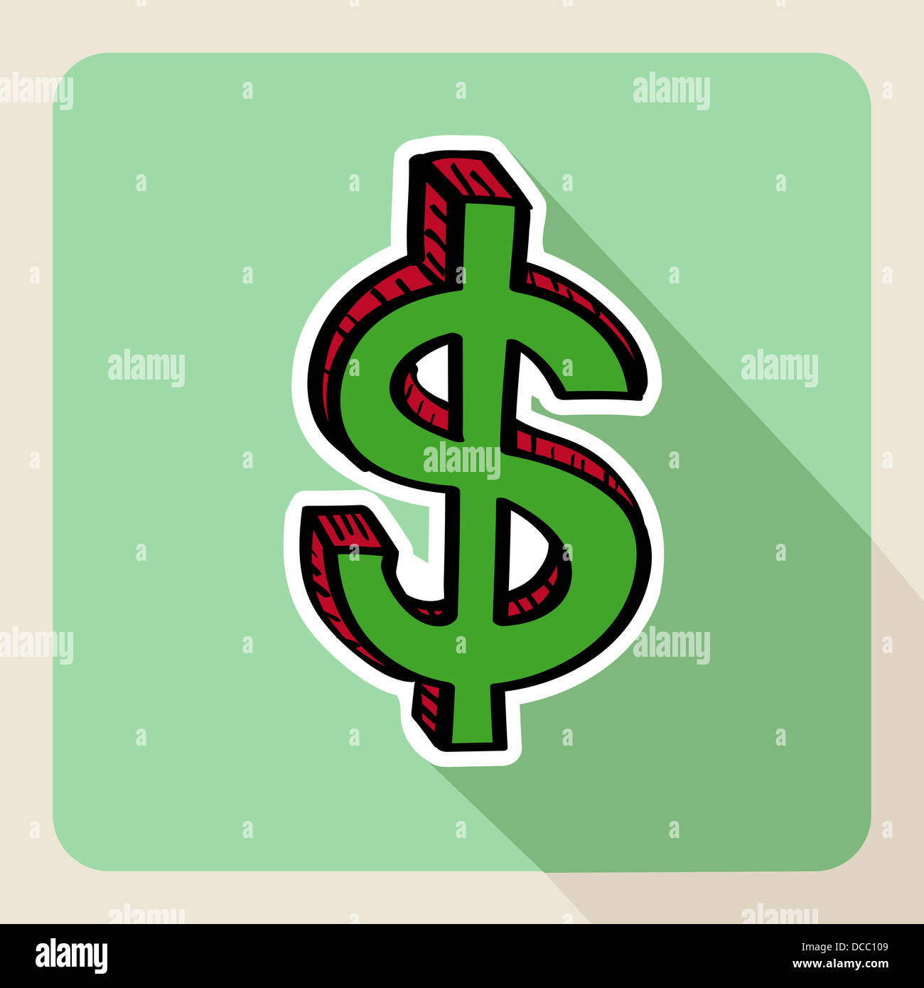 Money sign, hand drawn real estate flat icon. Vector file layered for ...