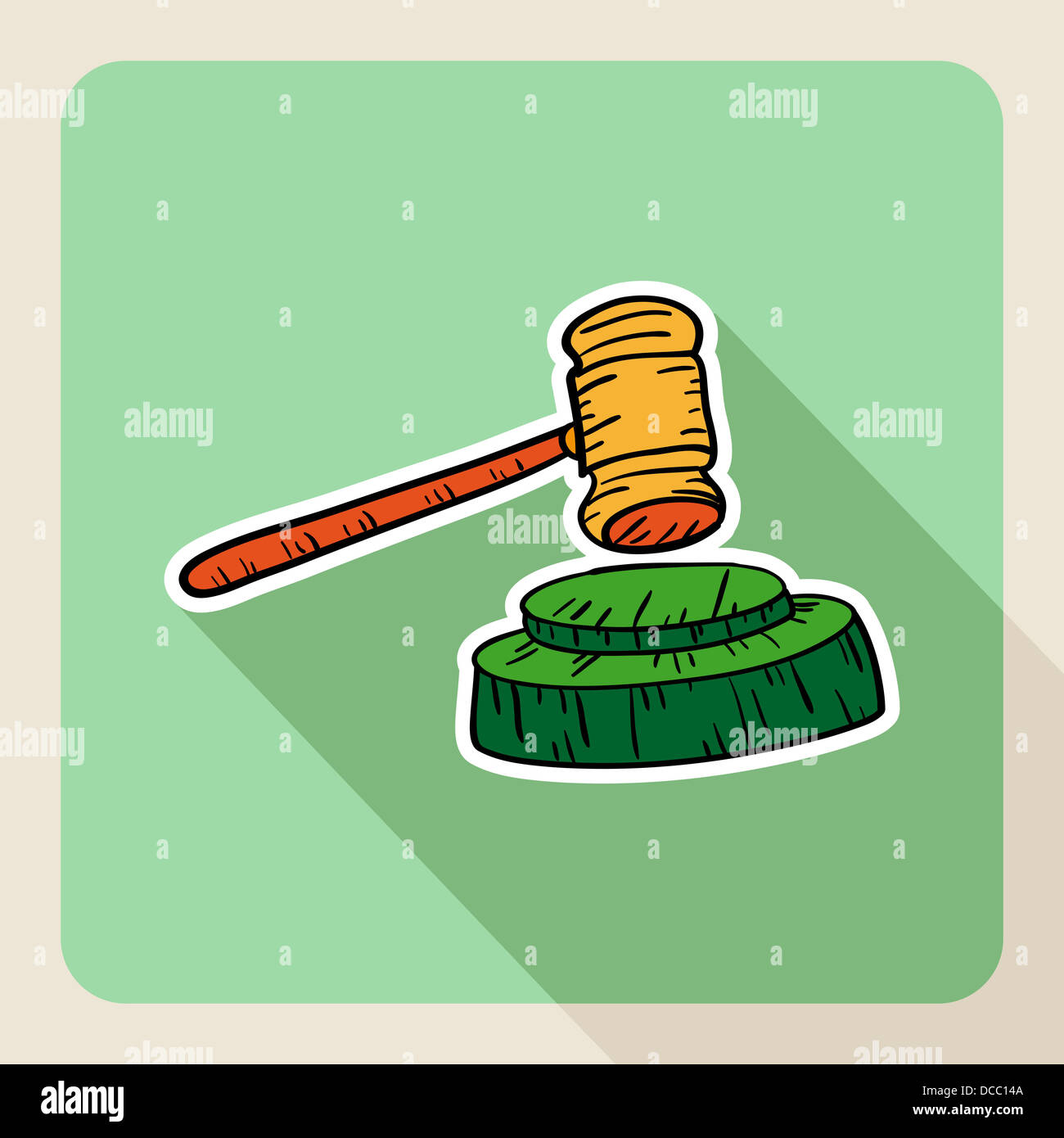Real state property auction hammer hand drawn flat icon. Vector file ...