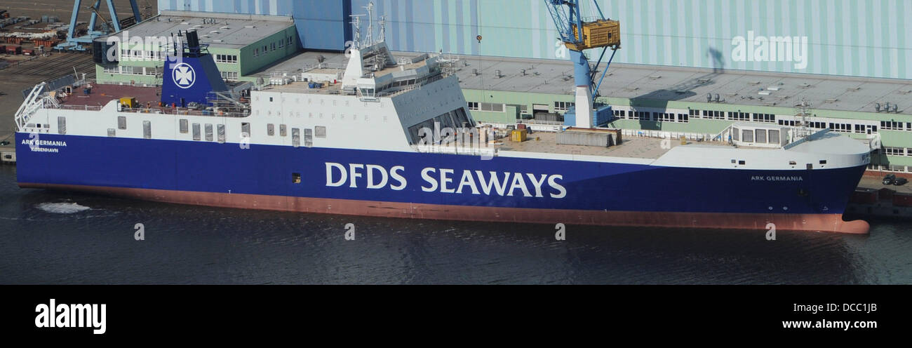The first of two ferries for Danish shipping company DFDS lies at the ...