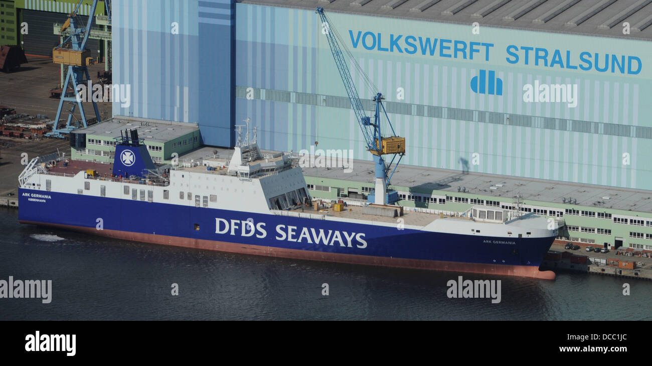 The first of two ferries for Danish shipping company DFDS lies at the ...