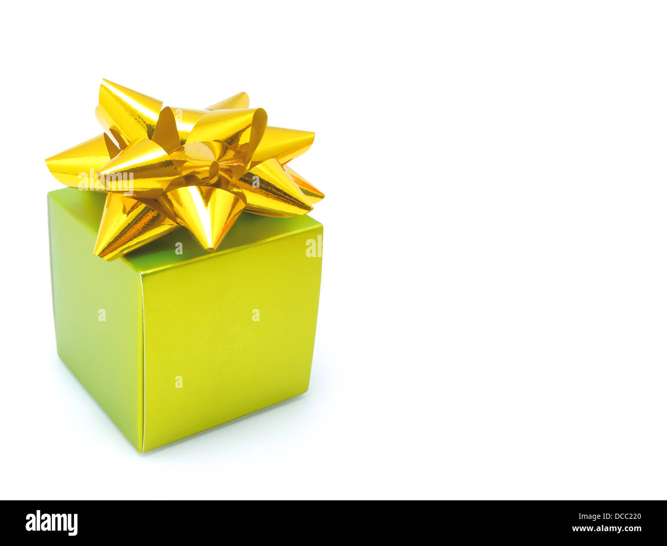 green gift box isolated on white background Stock Photo - Alamy