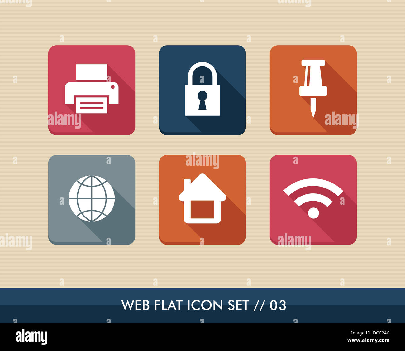 Web applications flat icon set,global office elements. Vector file ...