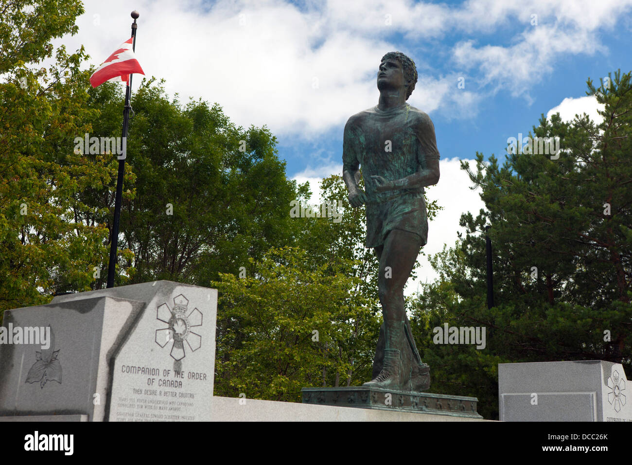 Terry Fox Monument with Canadian Flag, Thunder Bay, Ontario, Canada ...