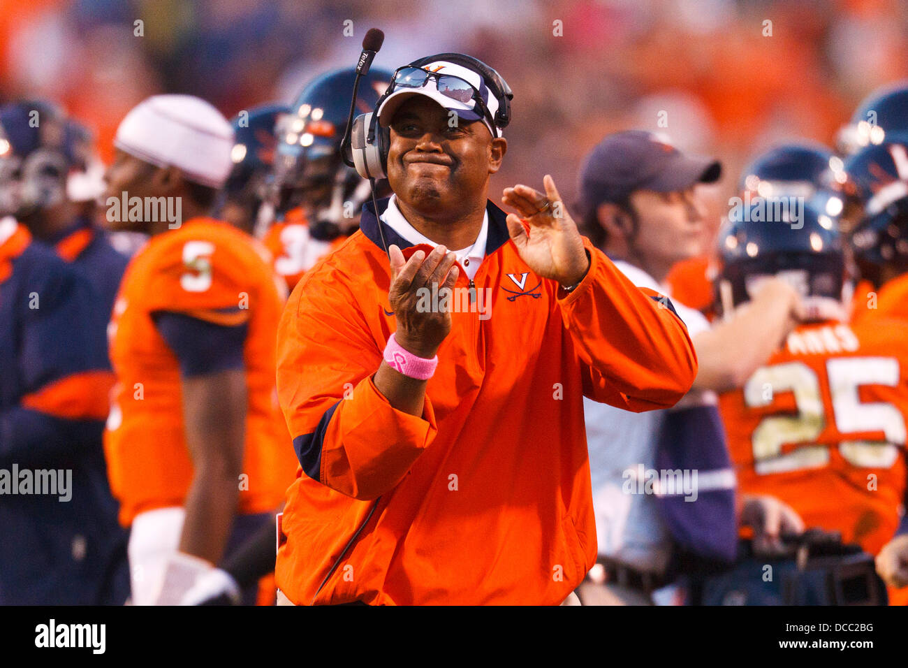 Virginia Cavaliers head coach Mike London on the sidelines against the ...