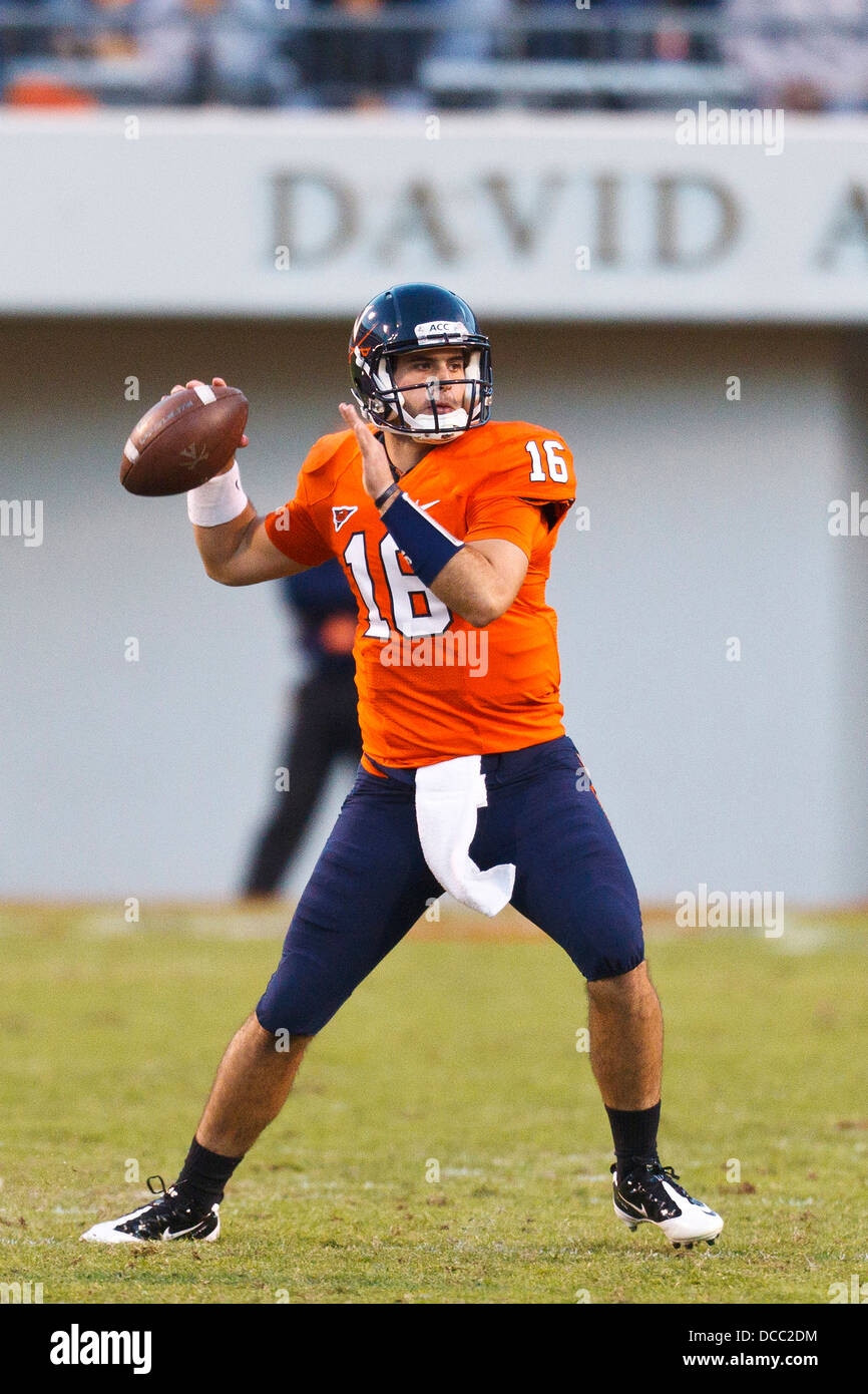 Virginia Cavaliers quarterback Michael Rocco (16) passes against the ...