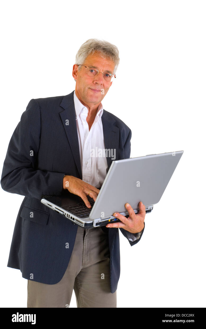 Man with his laptop Stock Photo - Alamy