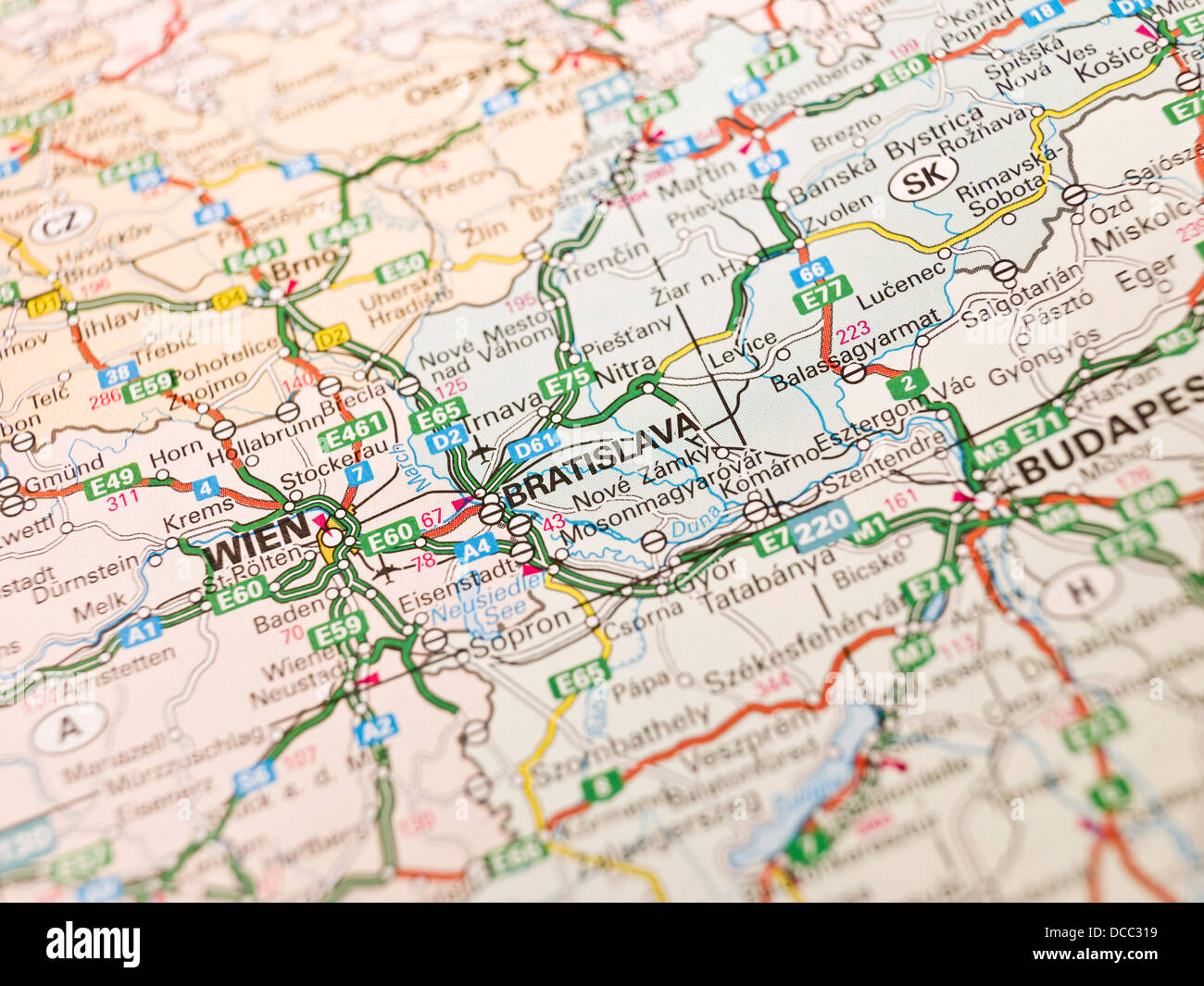 Map of Bratislava Stock Photo - Alamy