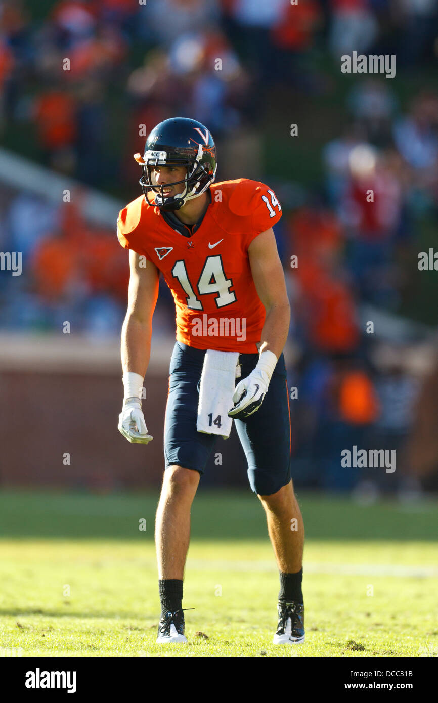 Virginia Cavaliers wide receiver Matt Snyder (14) lines up for a play ...