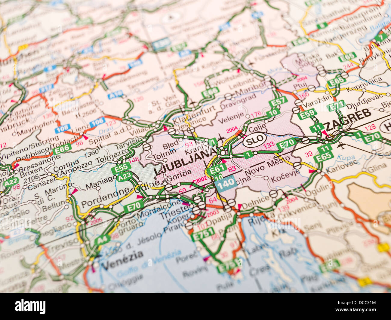 Map of Ljubljana Stock Photo - Alamy