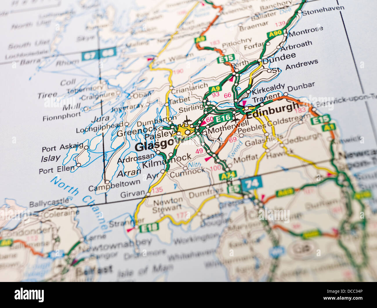 Map of Glasgow Stock Photo - Alamy