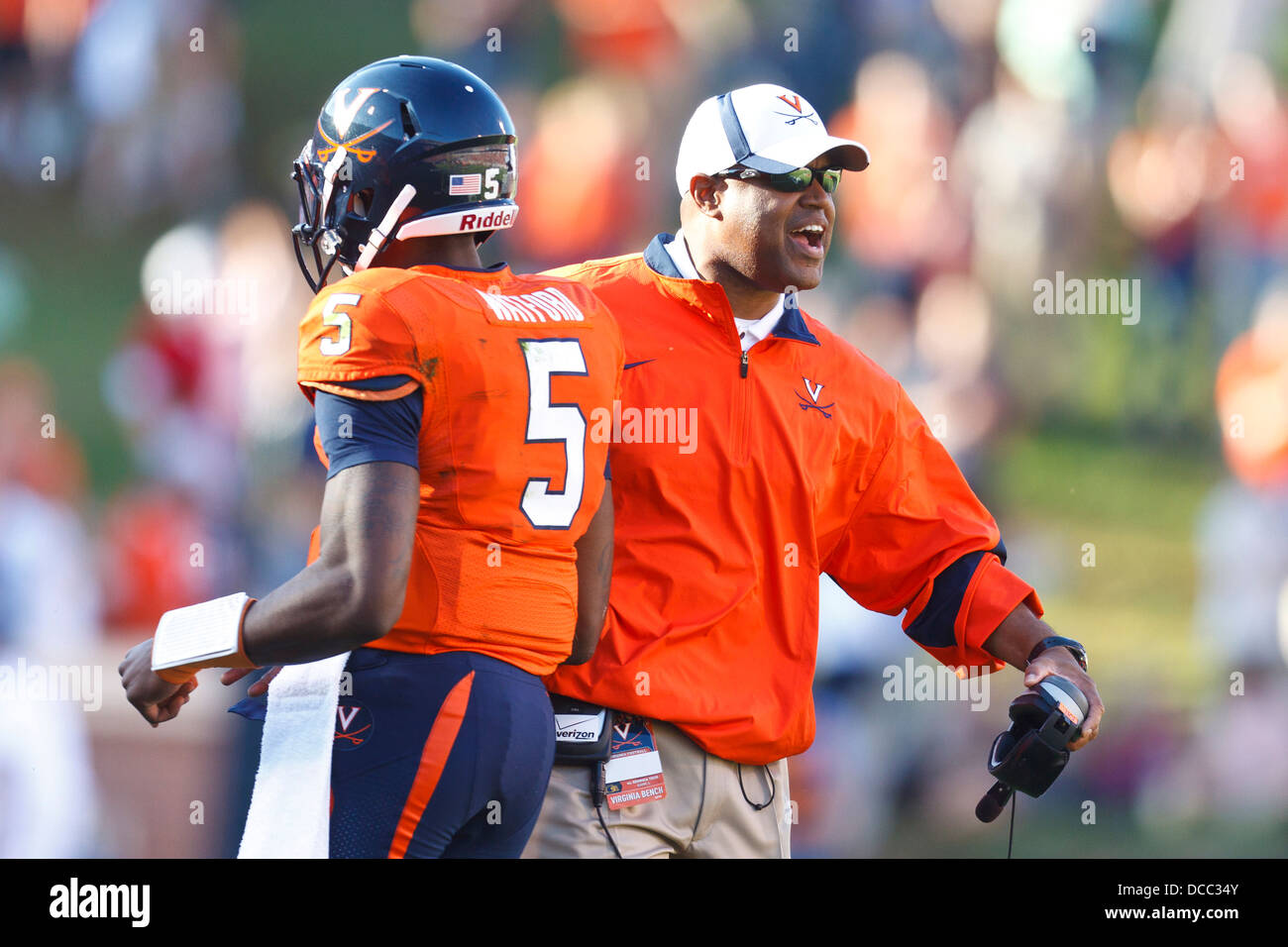 Virginia Cavaliers head coach Mike London on the sidelines against the ...