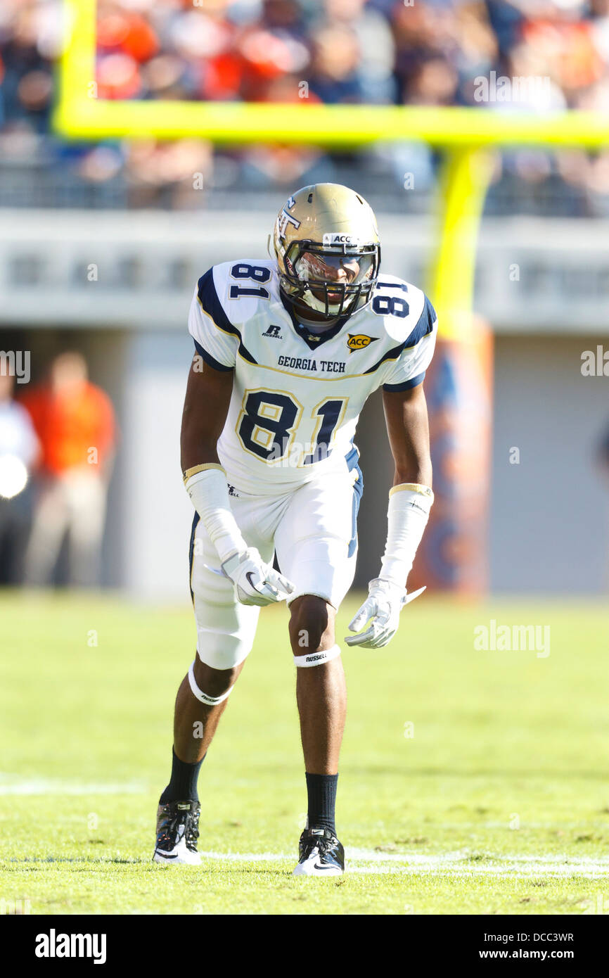 Georgia Tech Yellow Jackets wide receiver Jeff Greene (81) lines up for ...
