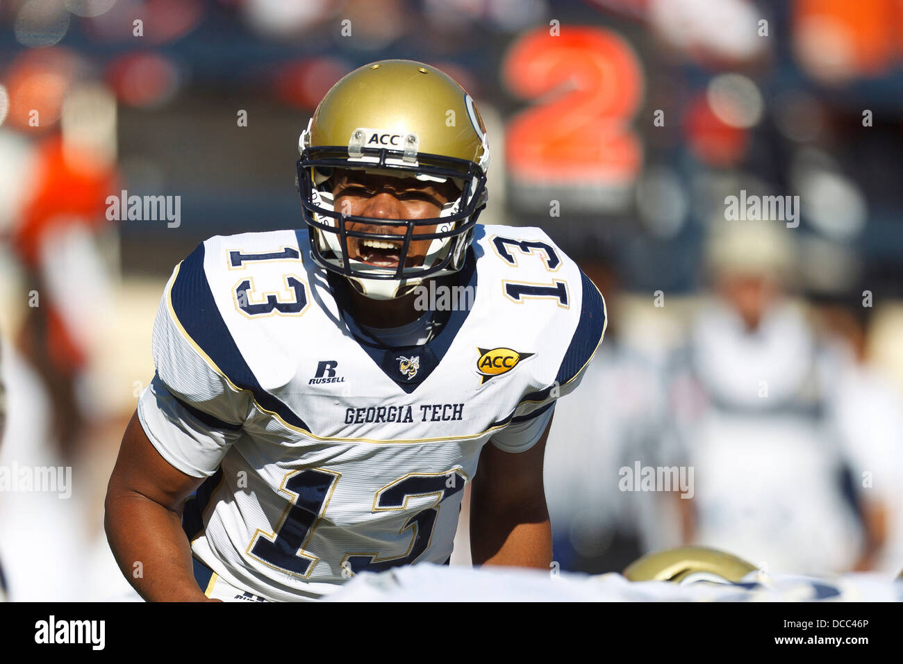 Georgia Tech Yellow Jackets quarterback Tevin Washington (13) calls a ...