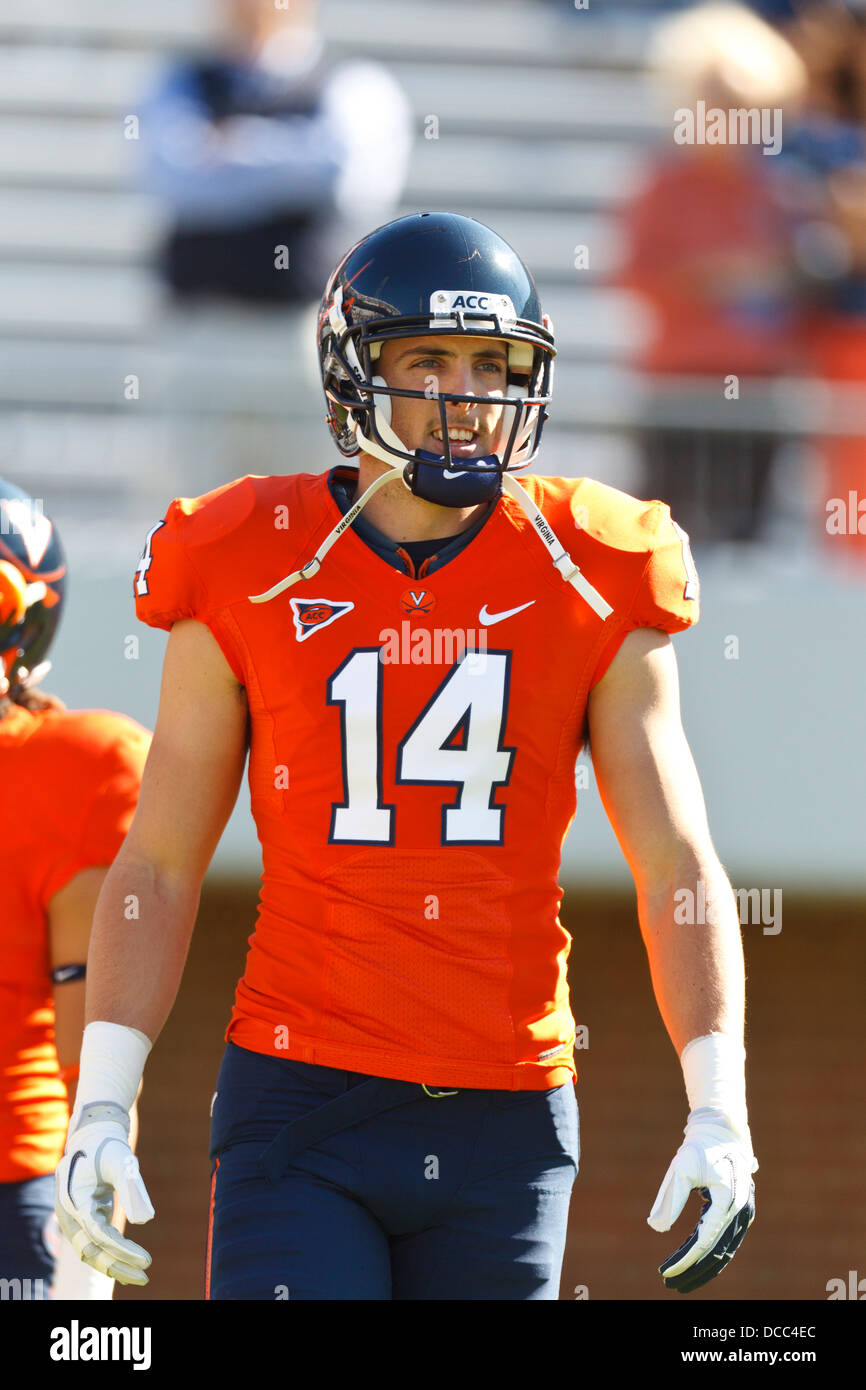 Virginia Cavaliers wide receiver Matt Snyder (14) warms up before the ...