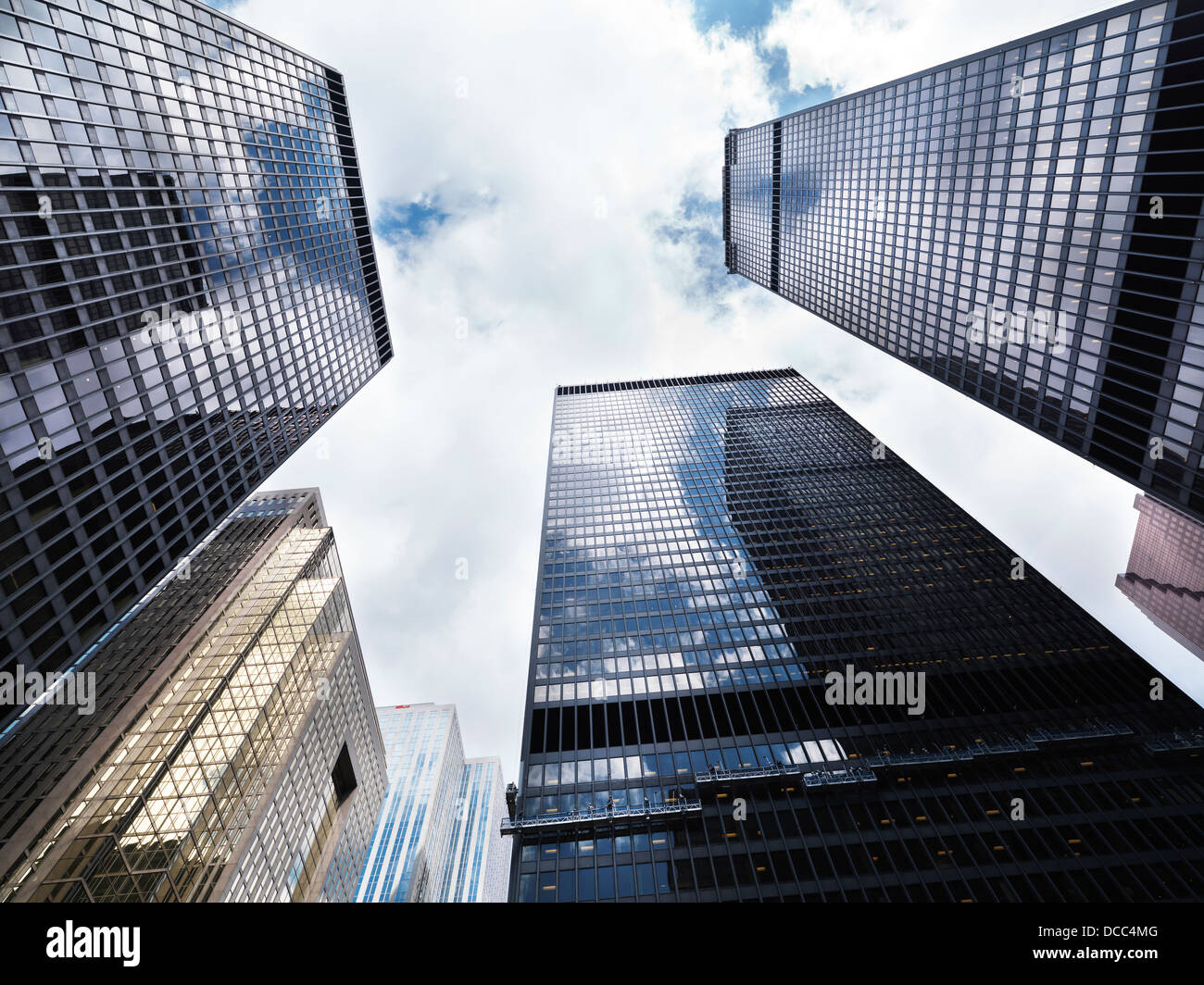 Long angle view on Toronto downtown TD towers high rise office ...