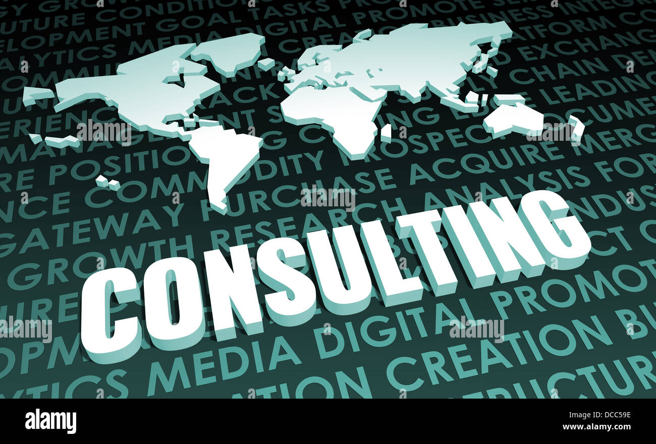 Consulting Industry Global Standard on 3D Map Stock Photo - Alamy