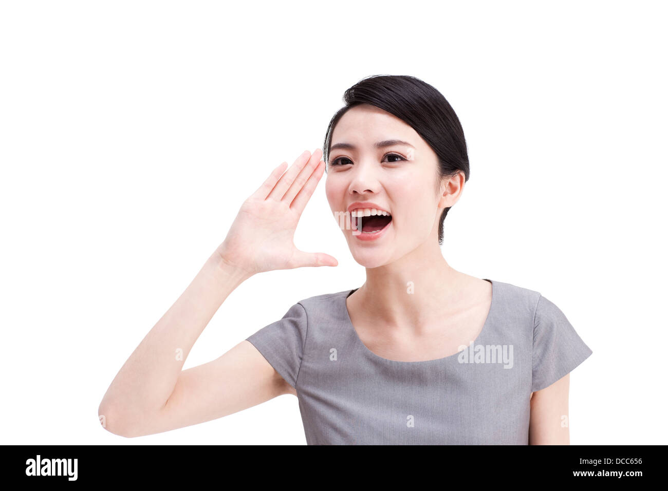 Businesswoman asian shouting hi-res stock photography and images - Alamy