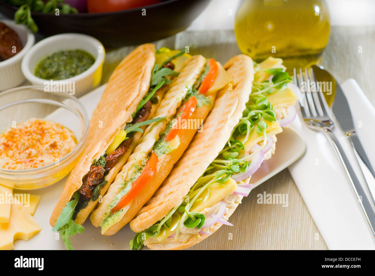 assorted panini sandwich Stock Photo - Alamy