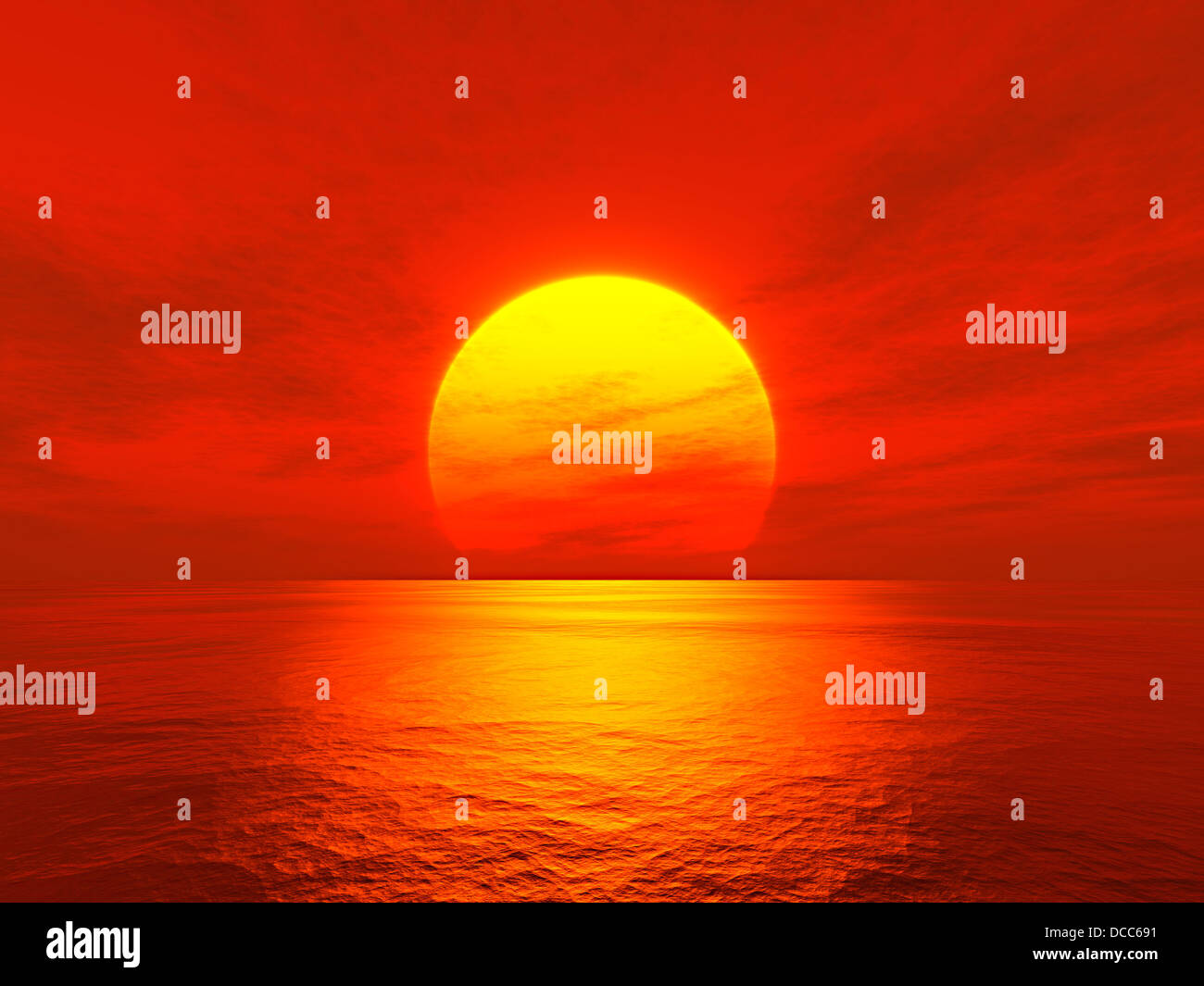 Sunset over water artwork hi-res stock photography and images - Alamy