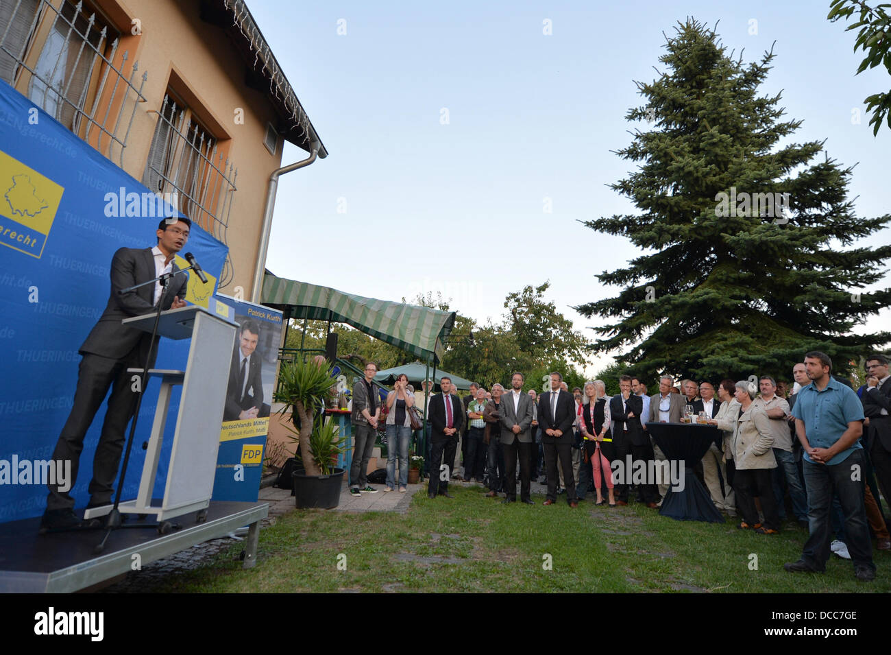 FDP party leader Philipp Roesler speaks during an FDP election campaign ...