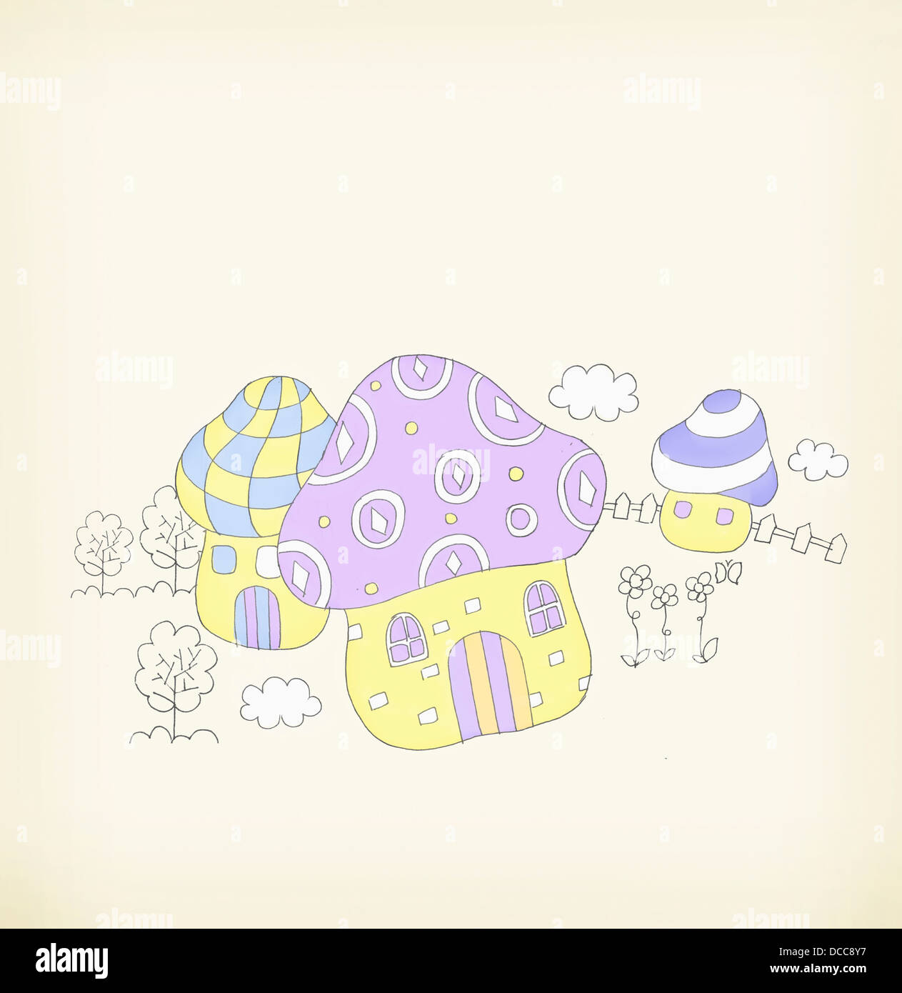 illustration of buildings with mushroom shape roof Stock Photo - Alamy illustration of buildings with mushroom shape roof Stock Photo - Alamy