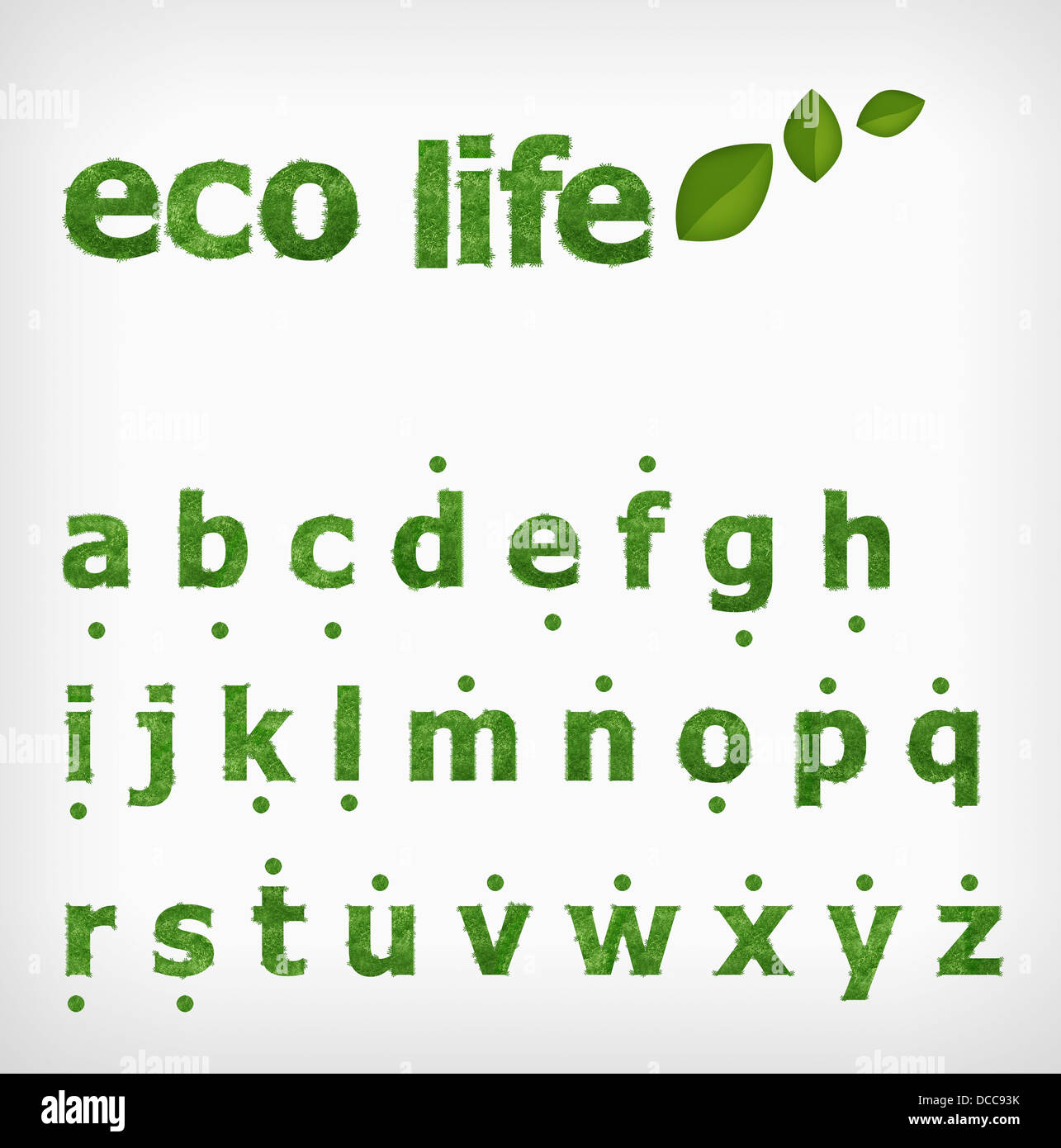 alphabets with a word eco life Stock Photo - Alamy