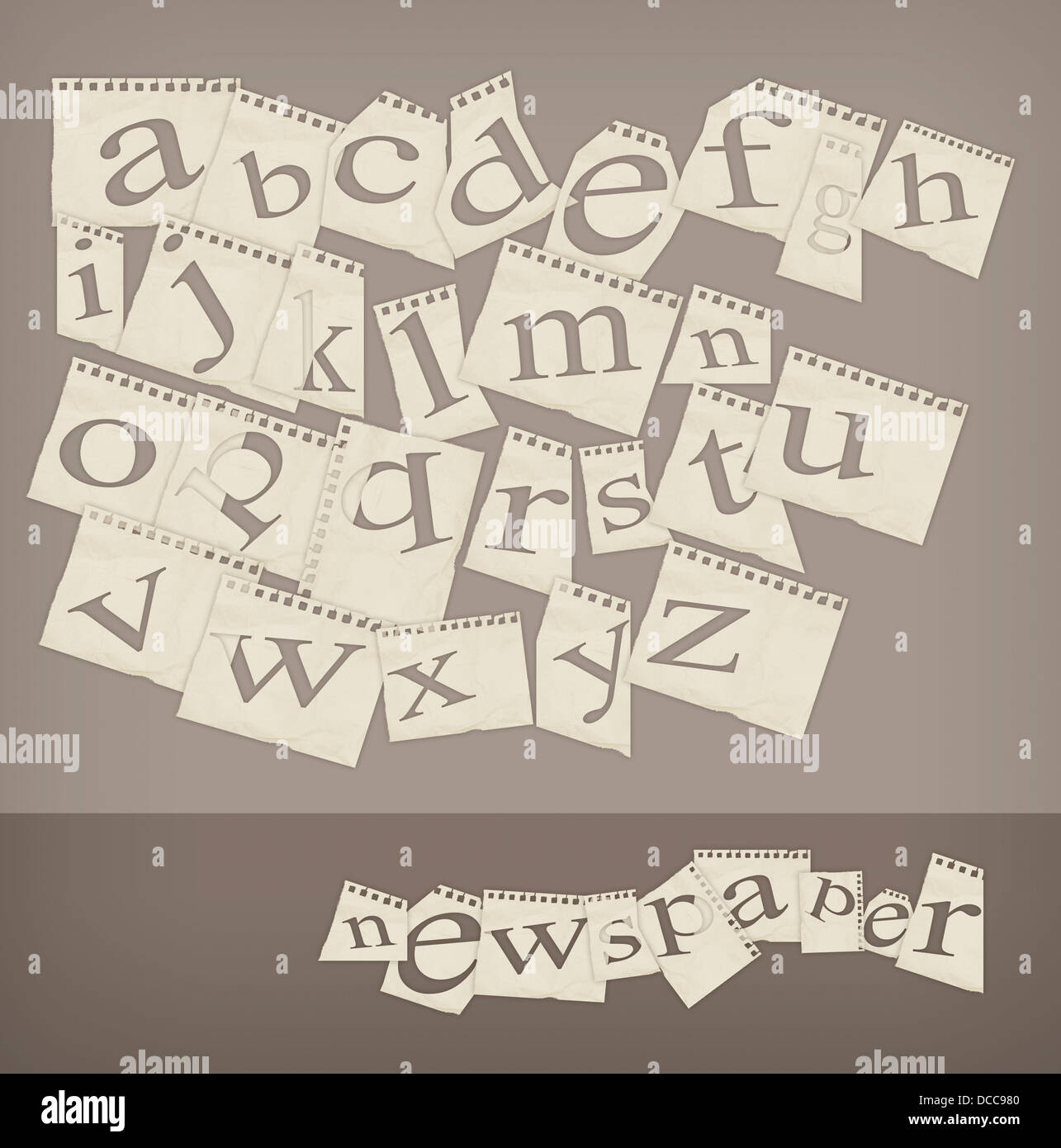 alphabets with a word newspaper Stock Photo - Alamy