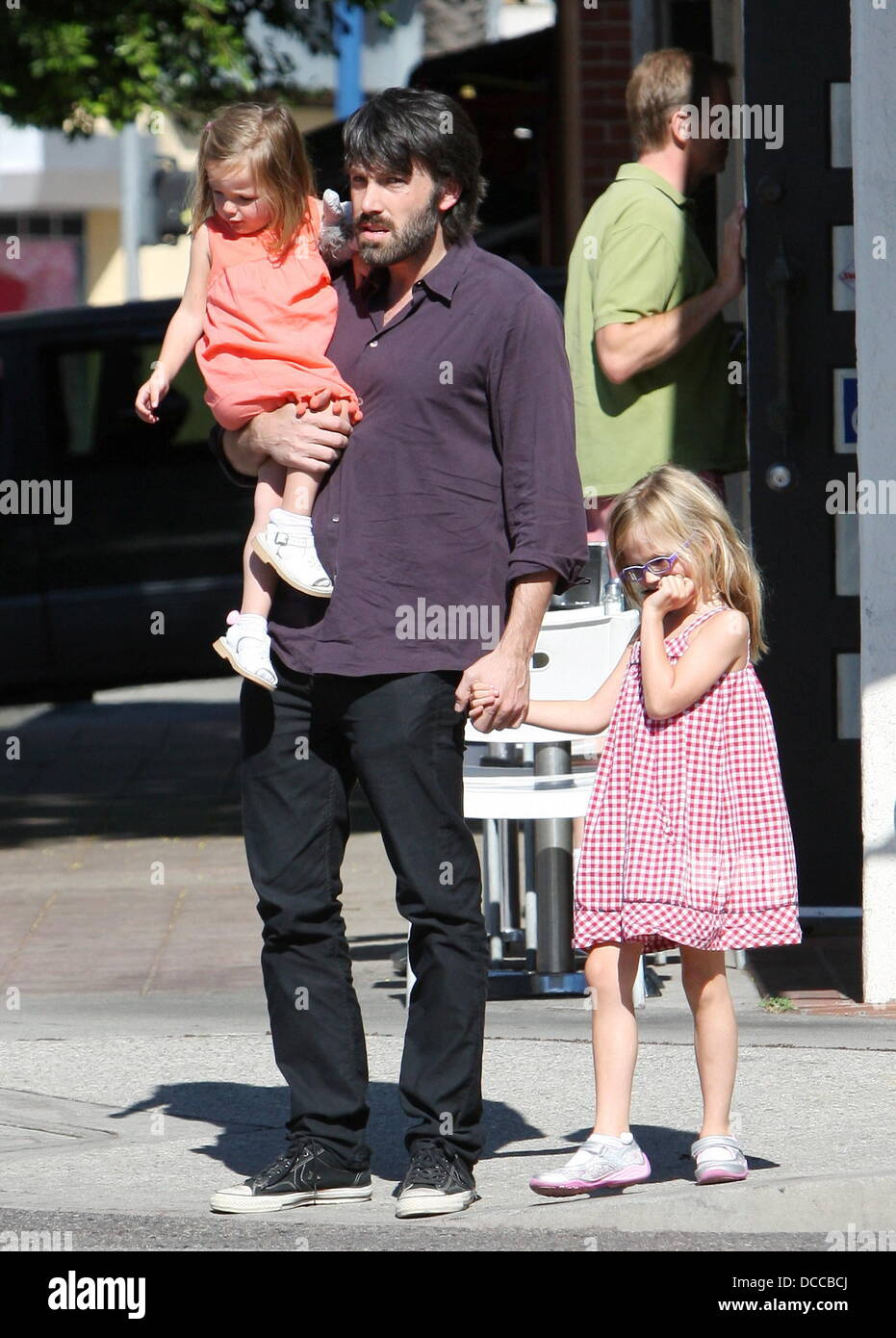 Ben Affleck and his daughters Violet and Seraphina Affleck are seen ...