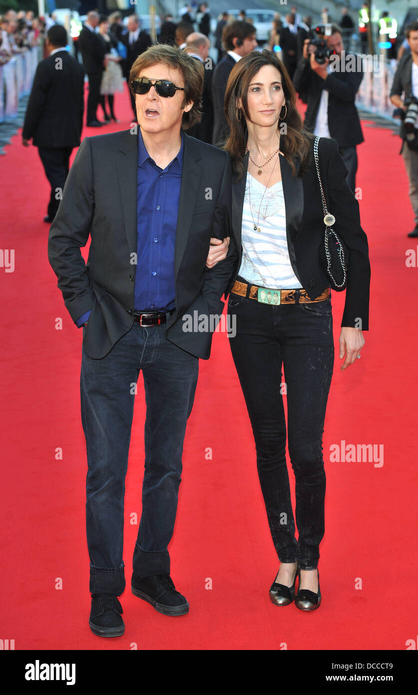 Sir Paul McCartney and Nancy Shevell George Harrison UK film premiere ...