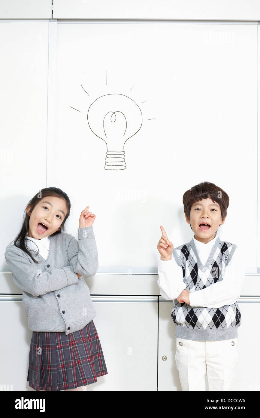 girl and boy student with ideas Stock Photo - Alamy