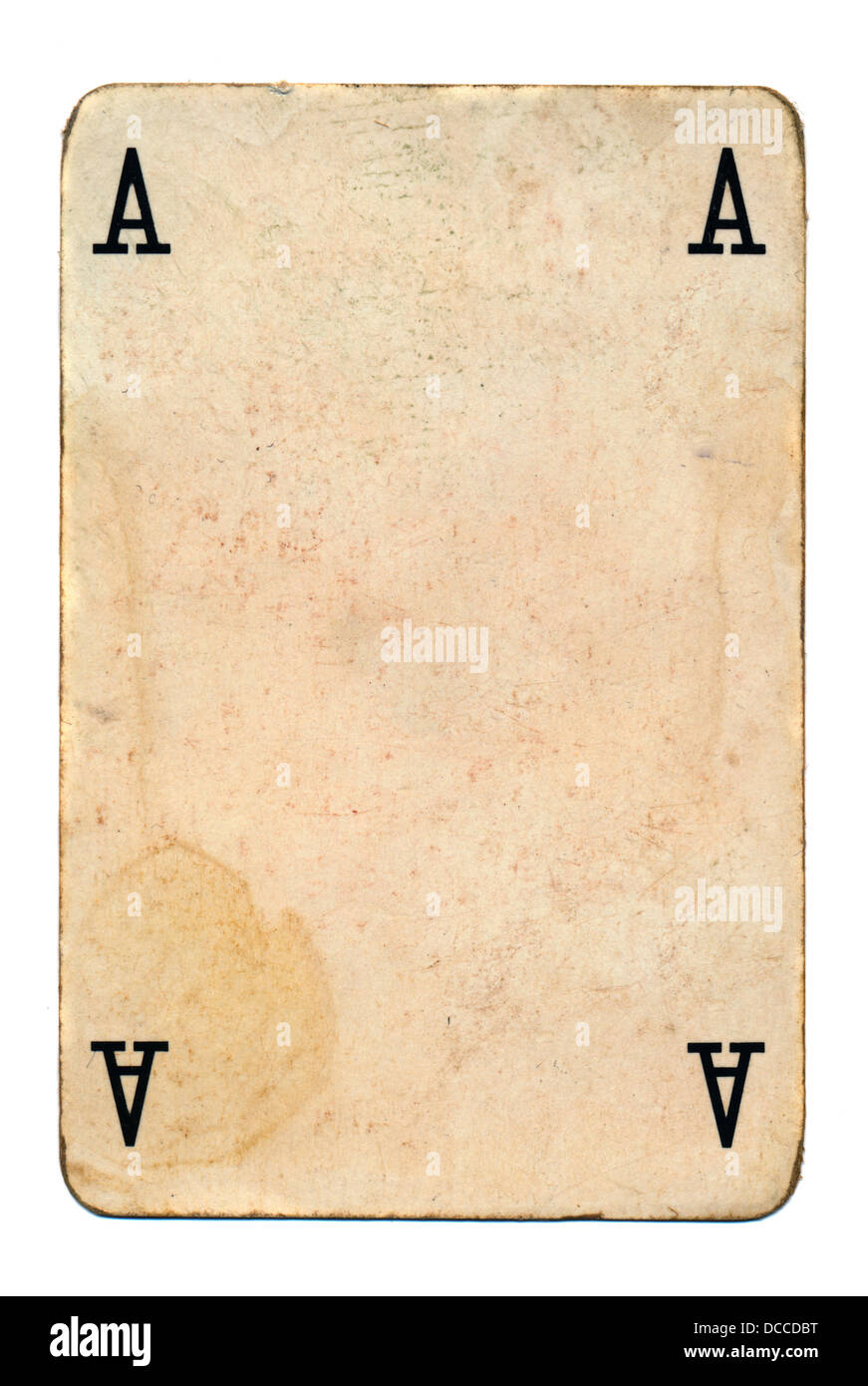 old grunge playing card isolated on white background Stock Photo - Alamy