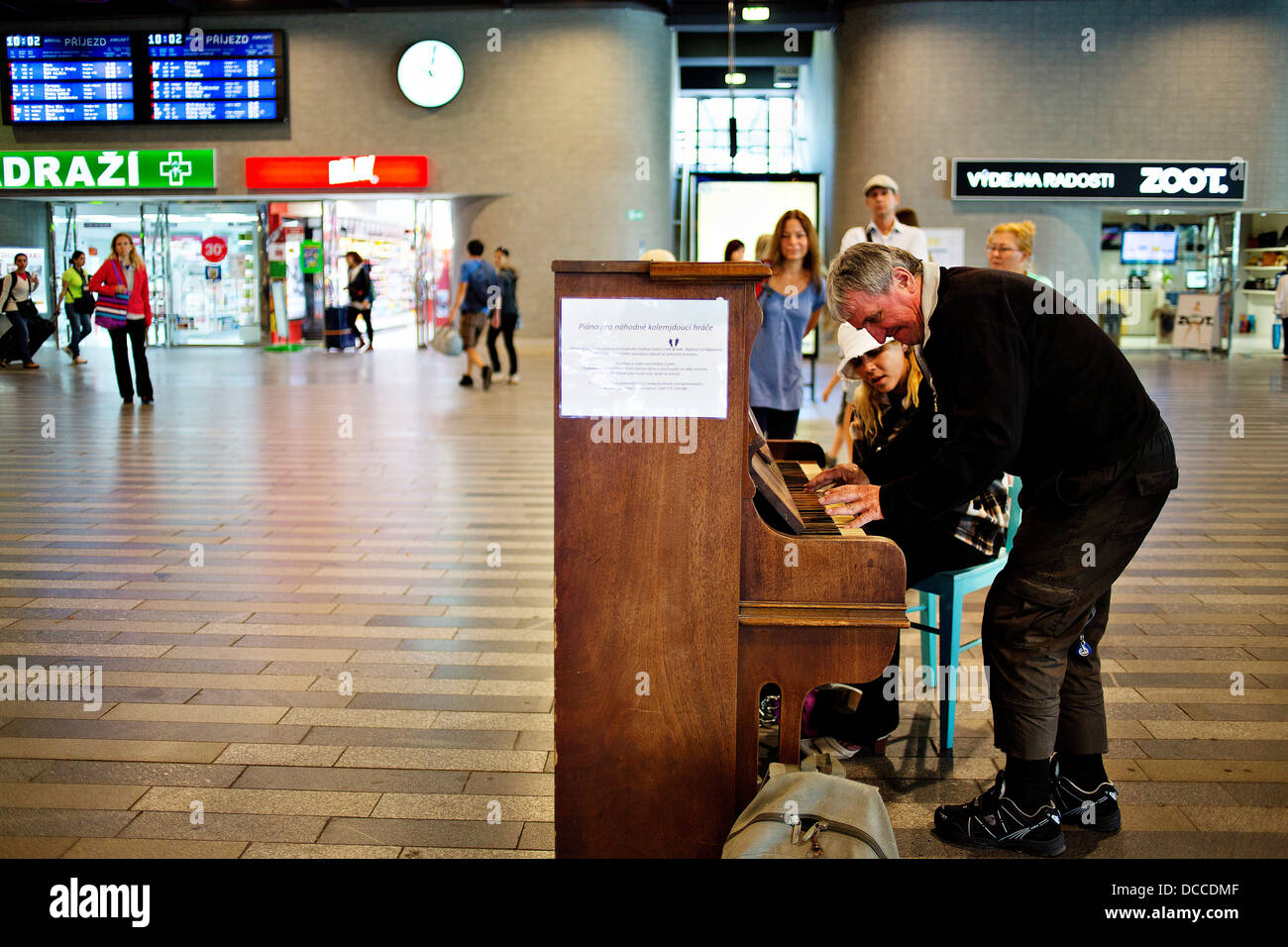 people, piano, railway station, music Stock Photo - Alamy