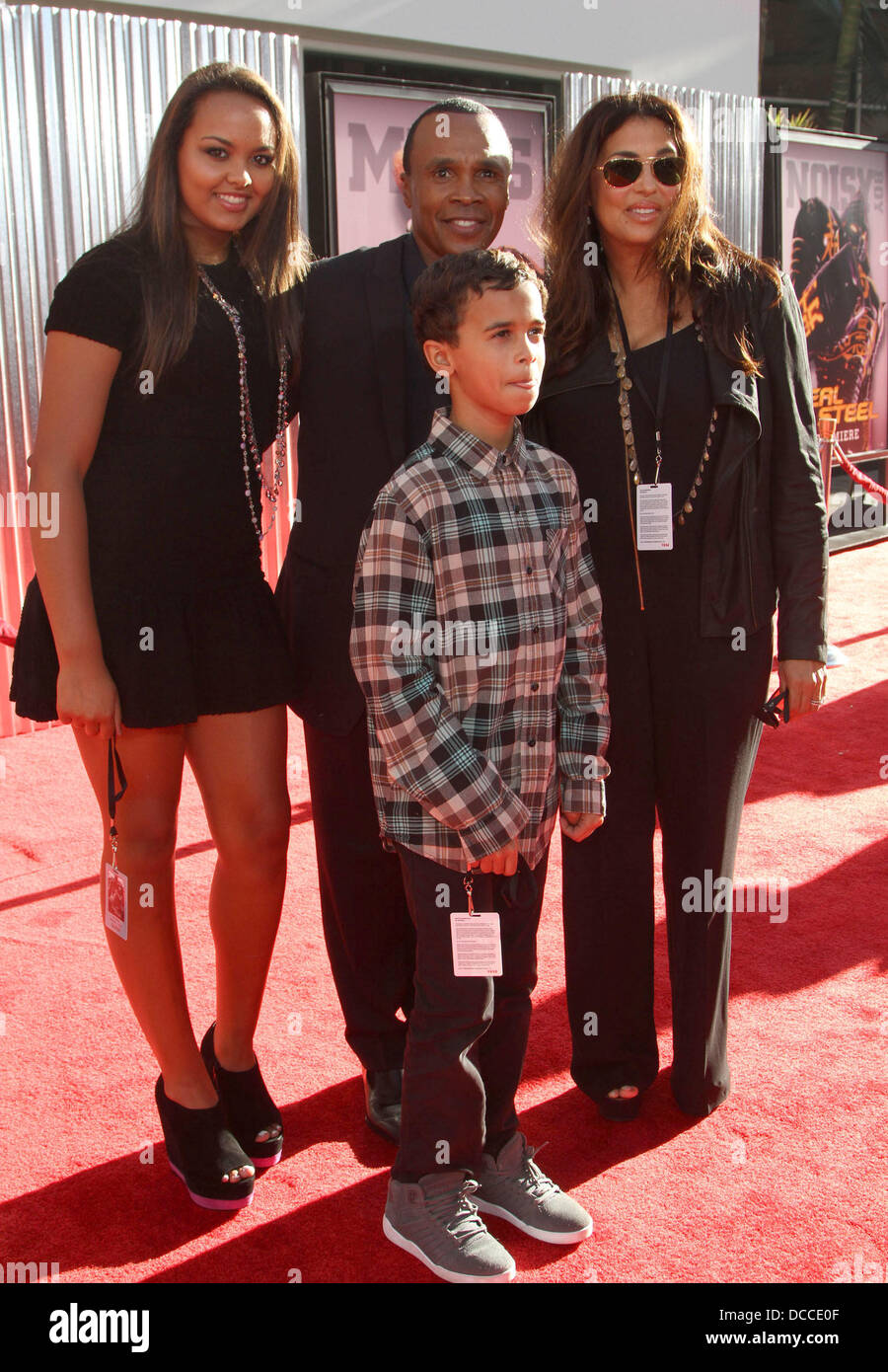 Sugar Ray Leonard and Family "Real Steel" Los Angeles Premiere Held at ...