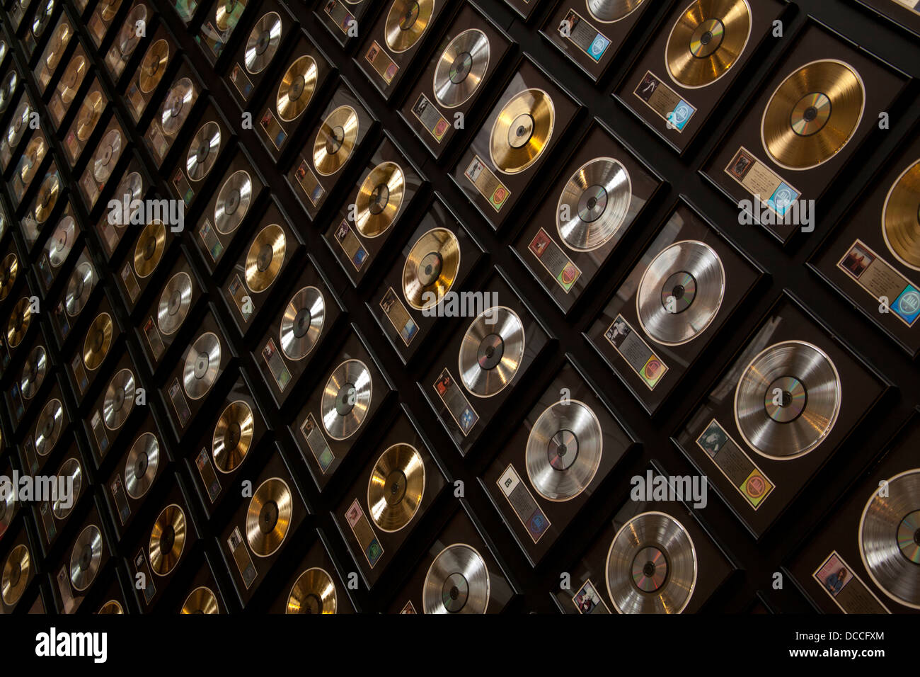 Gold Silver and Platinum records on display at the Country Music Hall ...