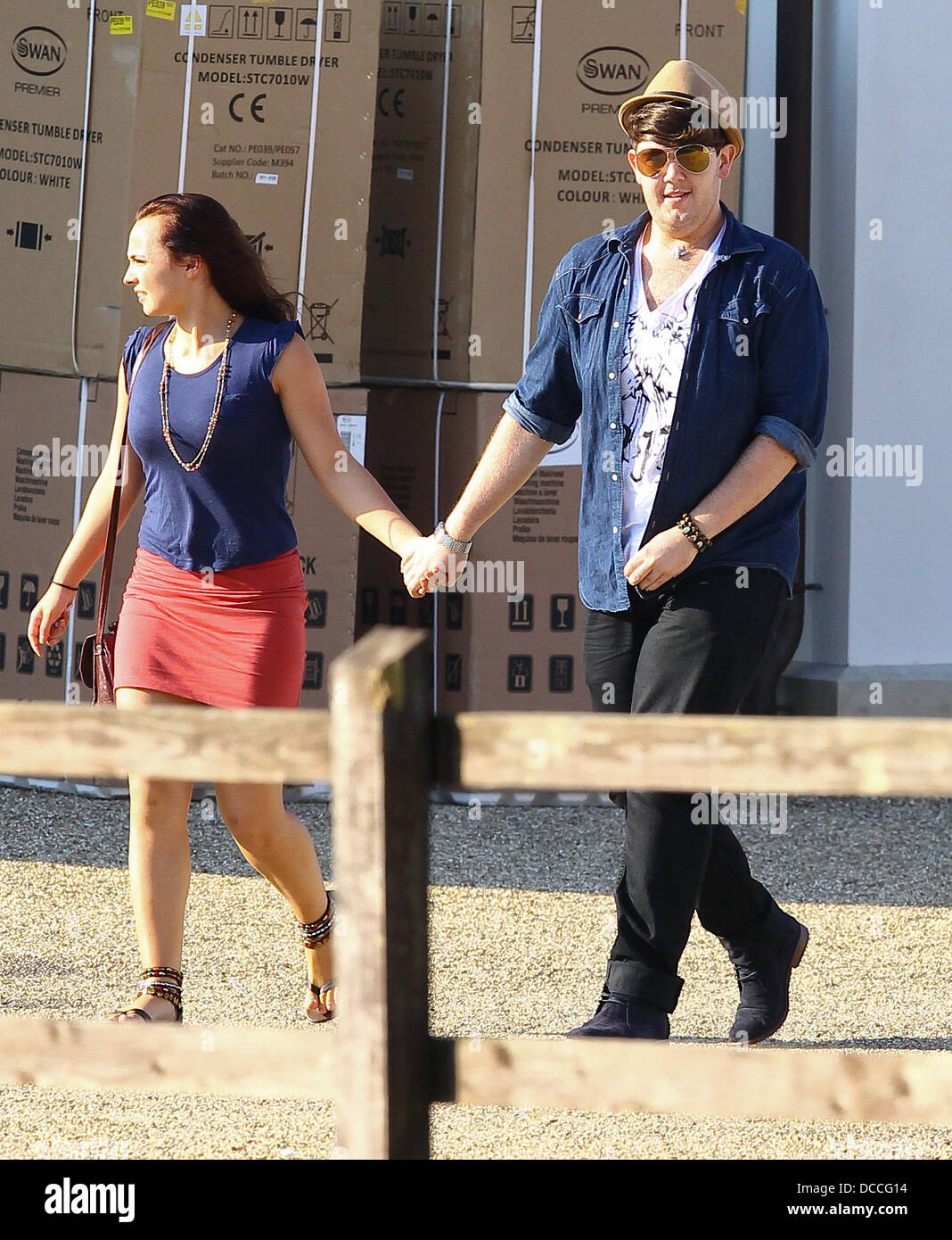 Craig Colton and Sophie Habibis 'X Factor' finalists outside the X ...