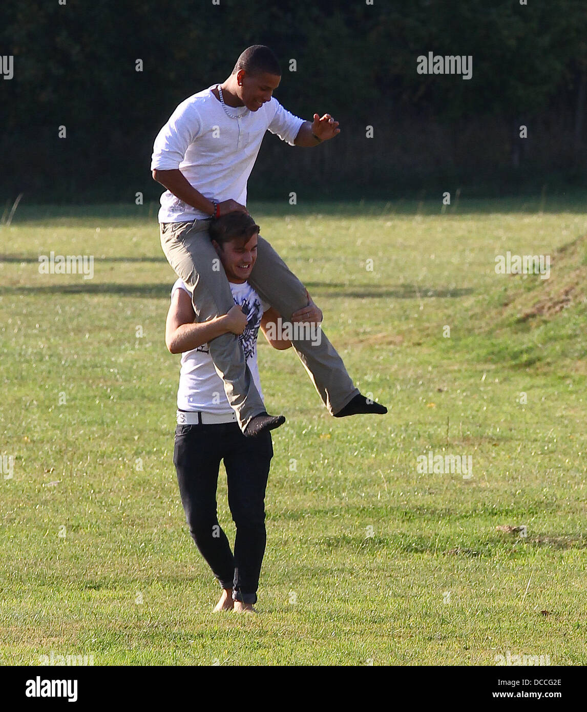 Richard Milford, Stefan Romer of Nu Vibe 'X Factor' finalists outside ...
