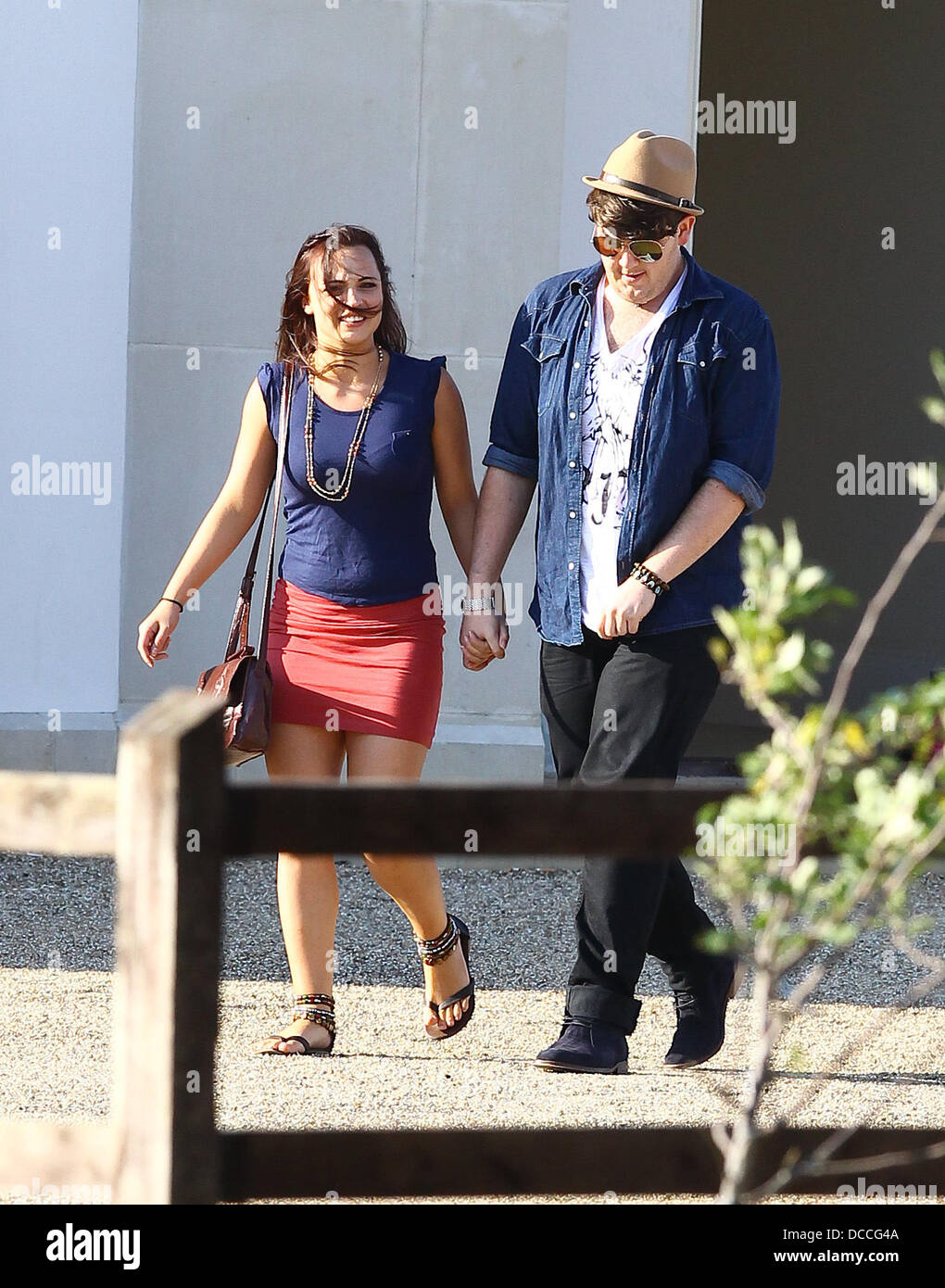 Craig Colton and Sophie Habibis 'X Factor' finalists outside the X ...