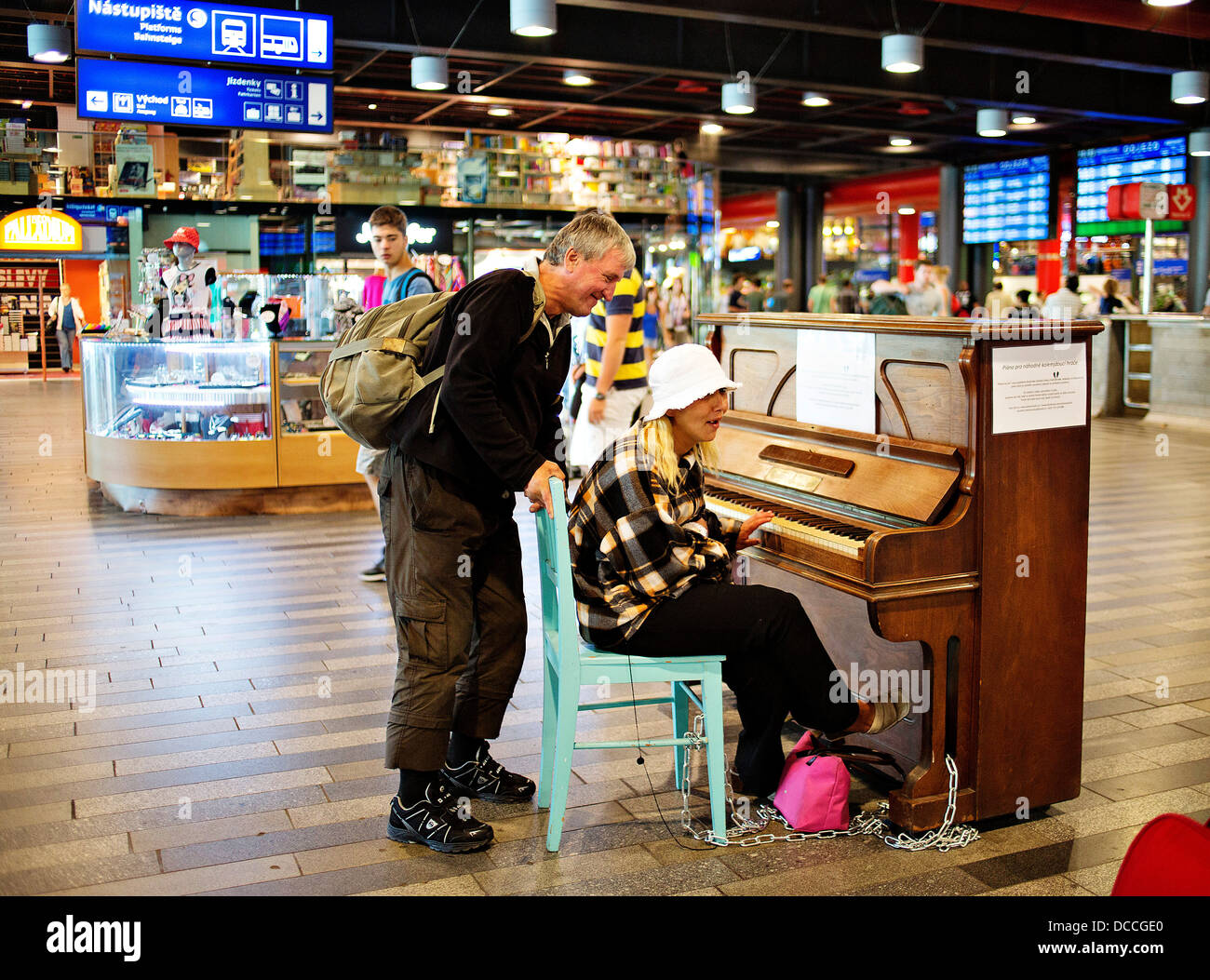 people, piano, railway station, music Stock Photo - Alamy