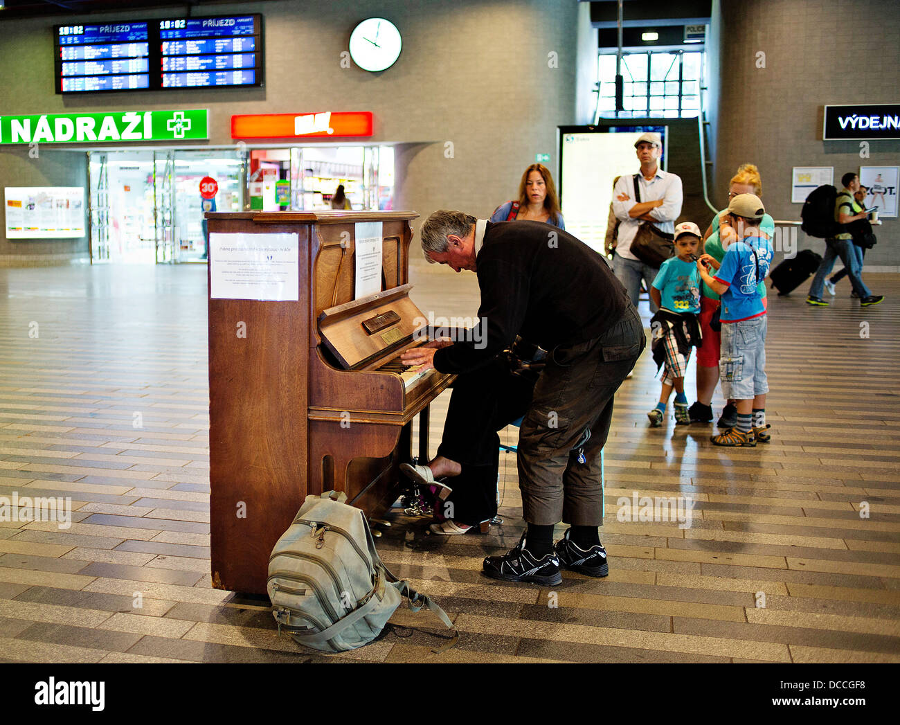people, piano, railway station, music Stock Photo - Alamy