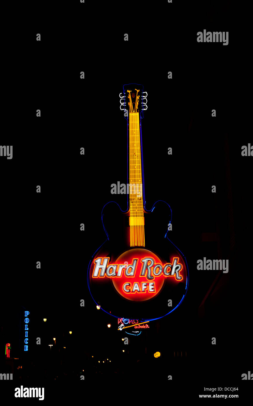 Hard Rock Cafe on Beale Street at night in Memphis Tennessee USA Stock ...