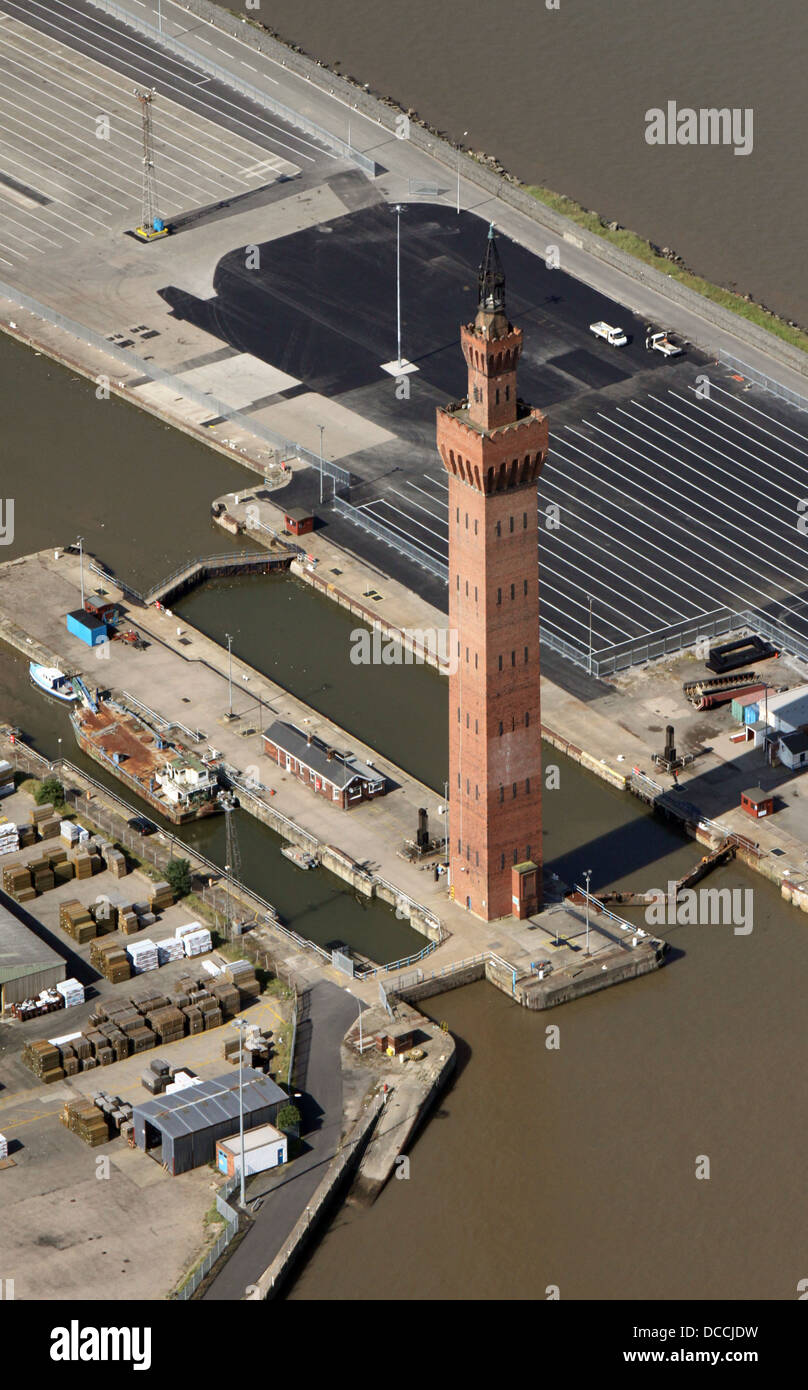 aerial view of Grimsby Dock Tower, built in an Italian style Stock ...