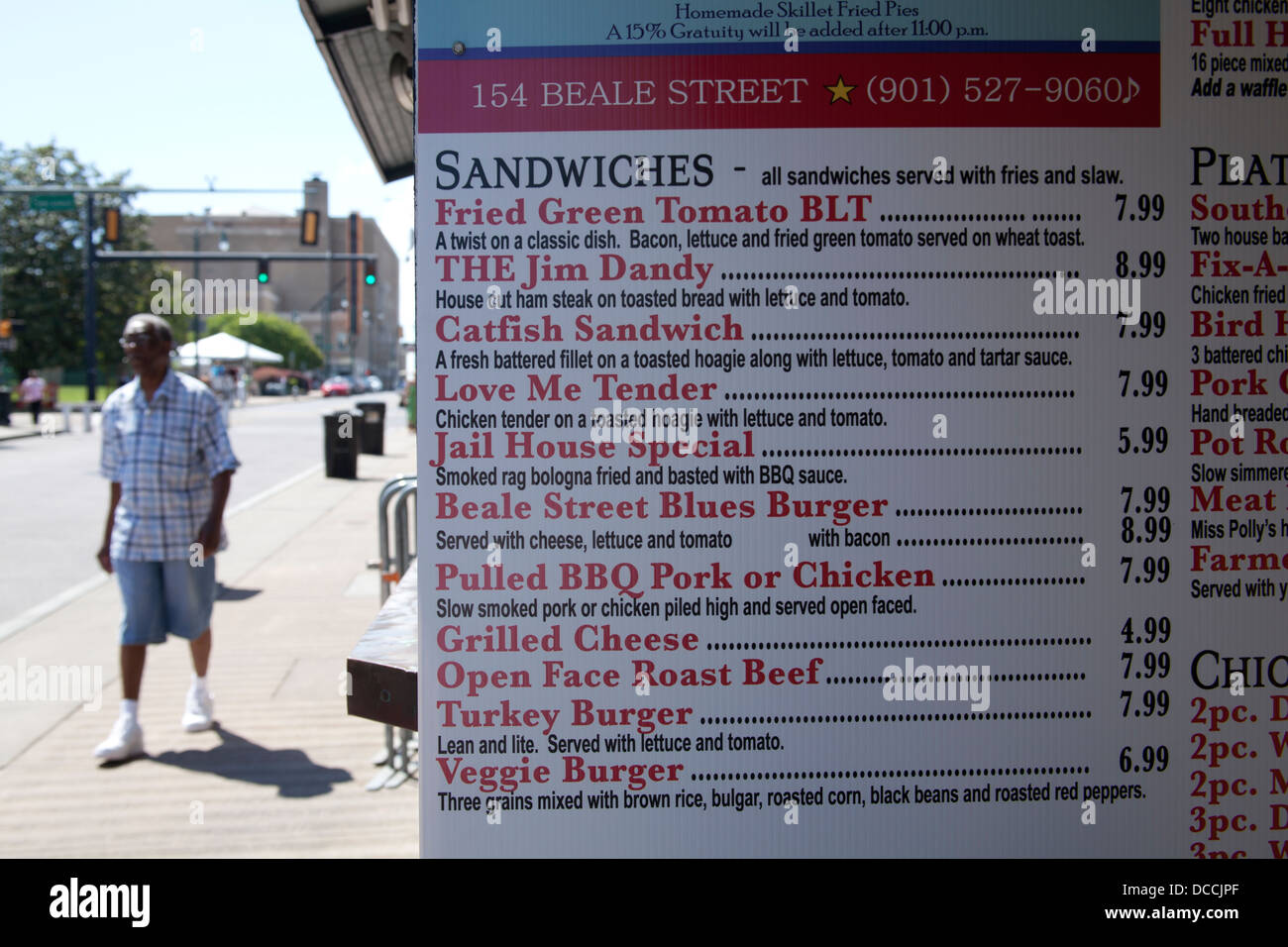 Southern cuisine and cooking on Beale Street in Memphis Tennessee USA ...