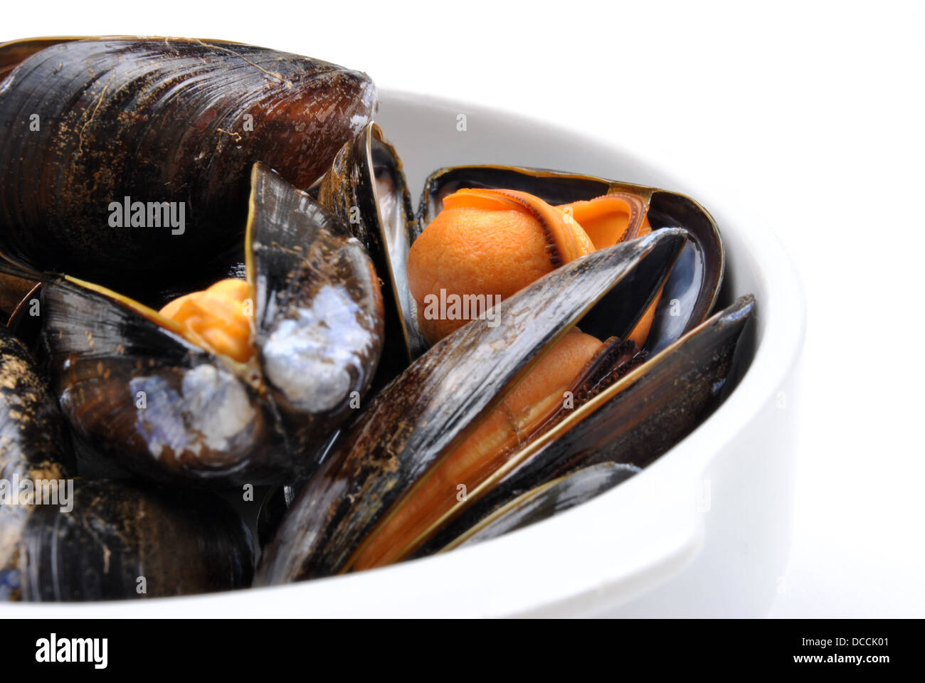some fresh and organic mussel cooked in a bowl Stock Photo - Alamy