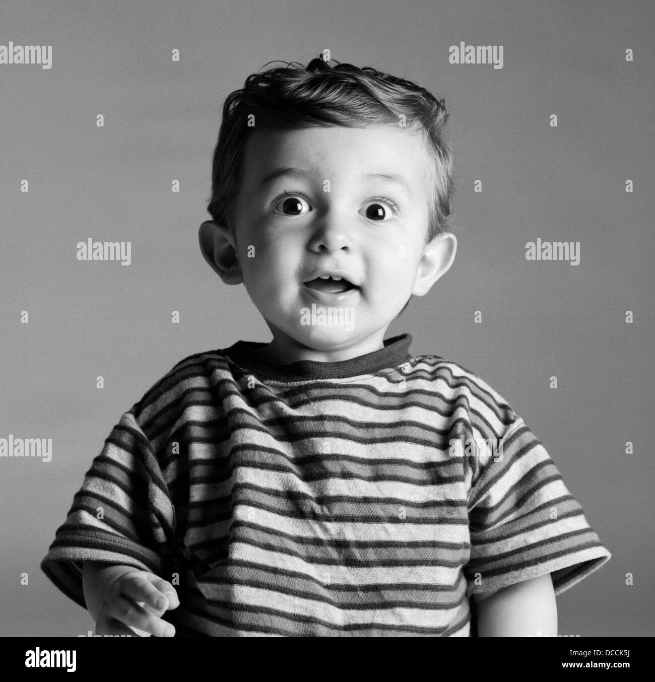 Happy excited amazed kid face Black and White Stock Photos & Images - Alamy